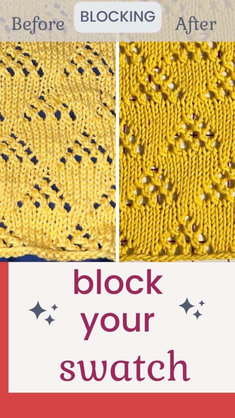 4 Easy Steps! How to make a gauge swatch knitting | OzzyLosi Knit Designs