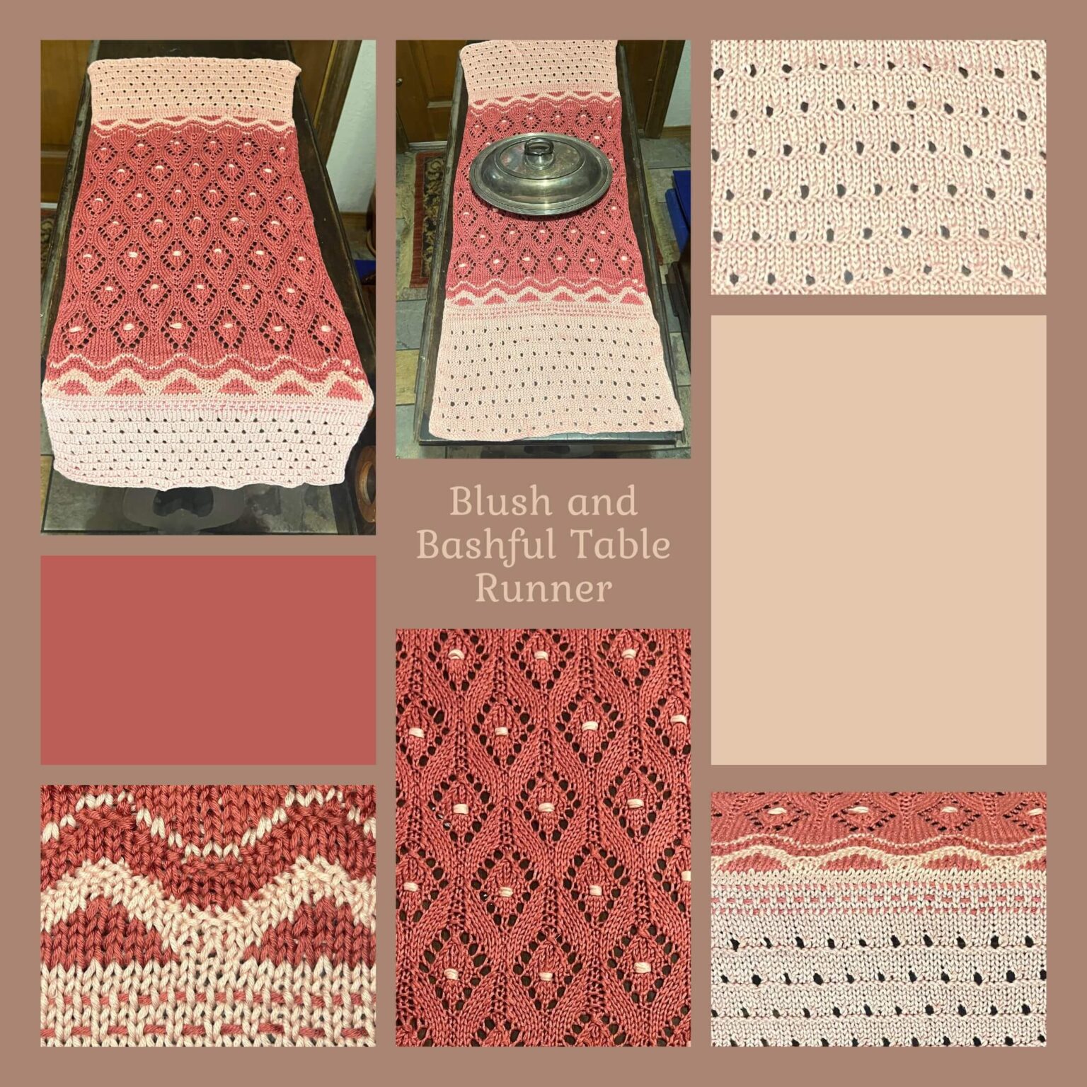 Knit Table Runner Free Pattern Lite: Blush and Bashful | OzzyLosi Knit ...
