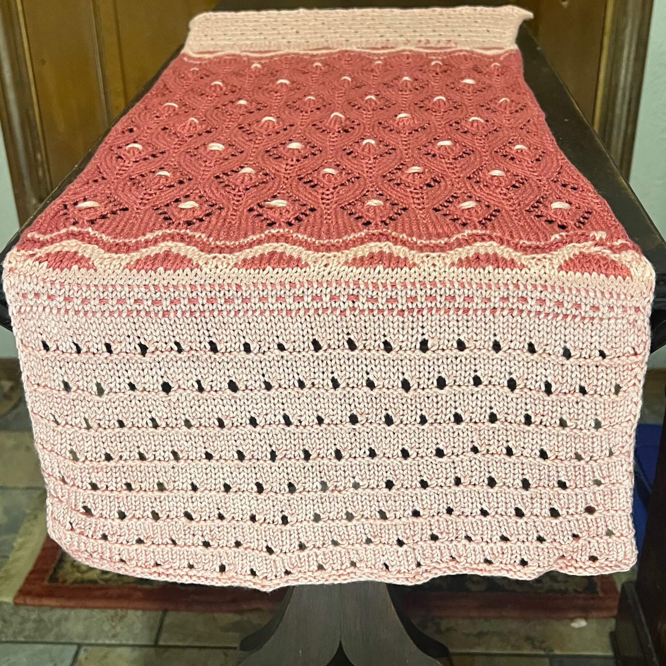 Knit Table Runner Free Pattern Lite: Blush and Bashful | OzzyLosi Knit ...