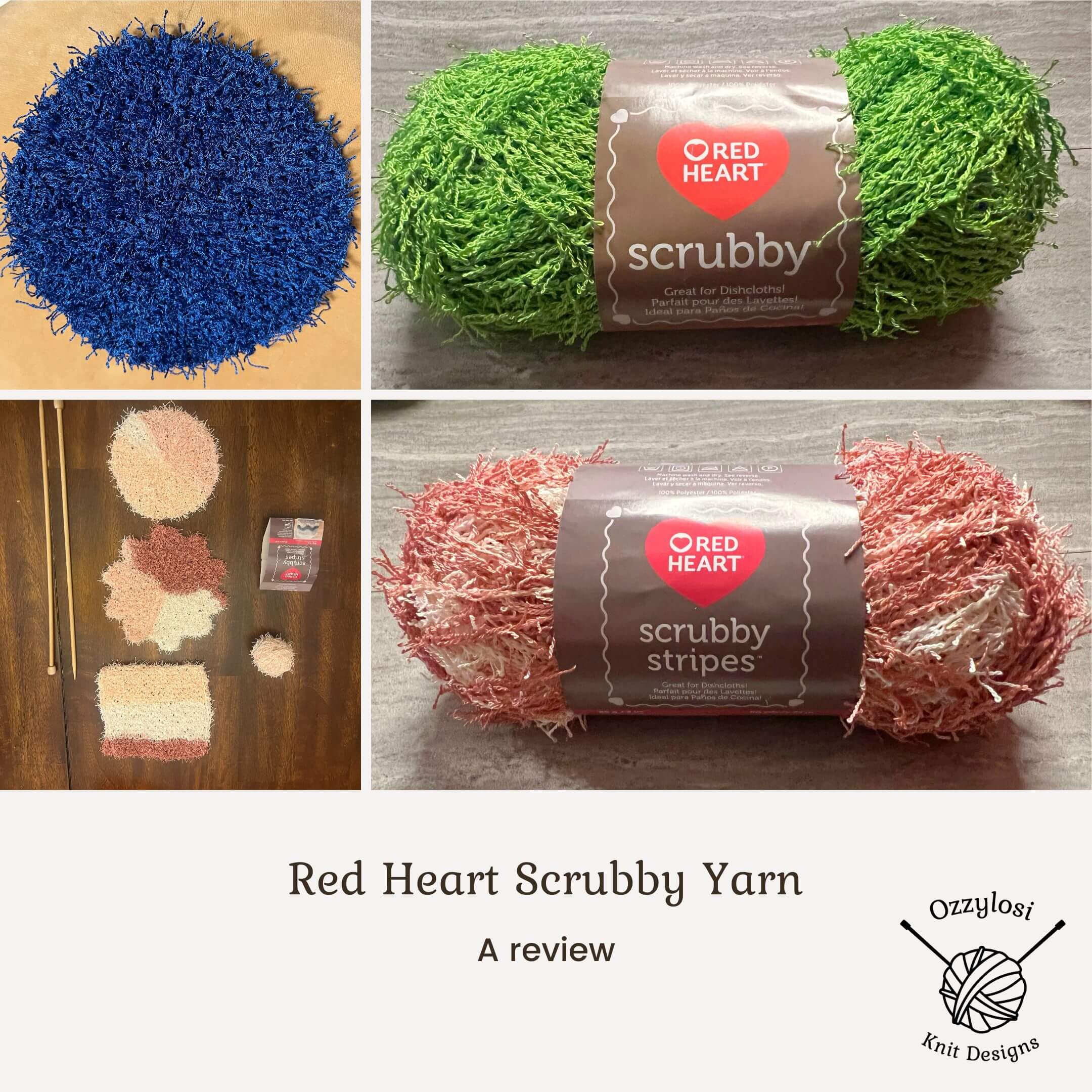 Red Heart Scrubby and Scrubby Stripes Yarn: A Review | OzzyLosi Knit ...