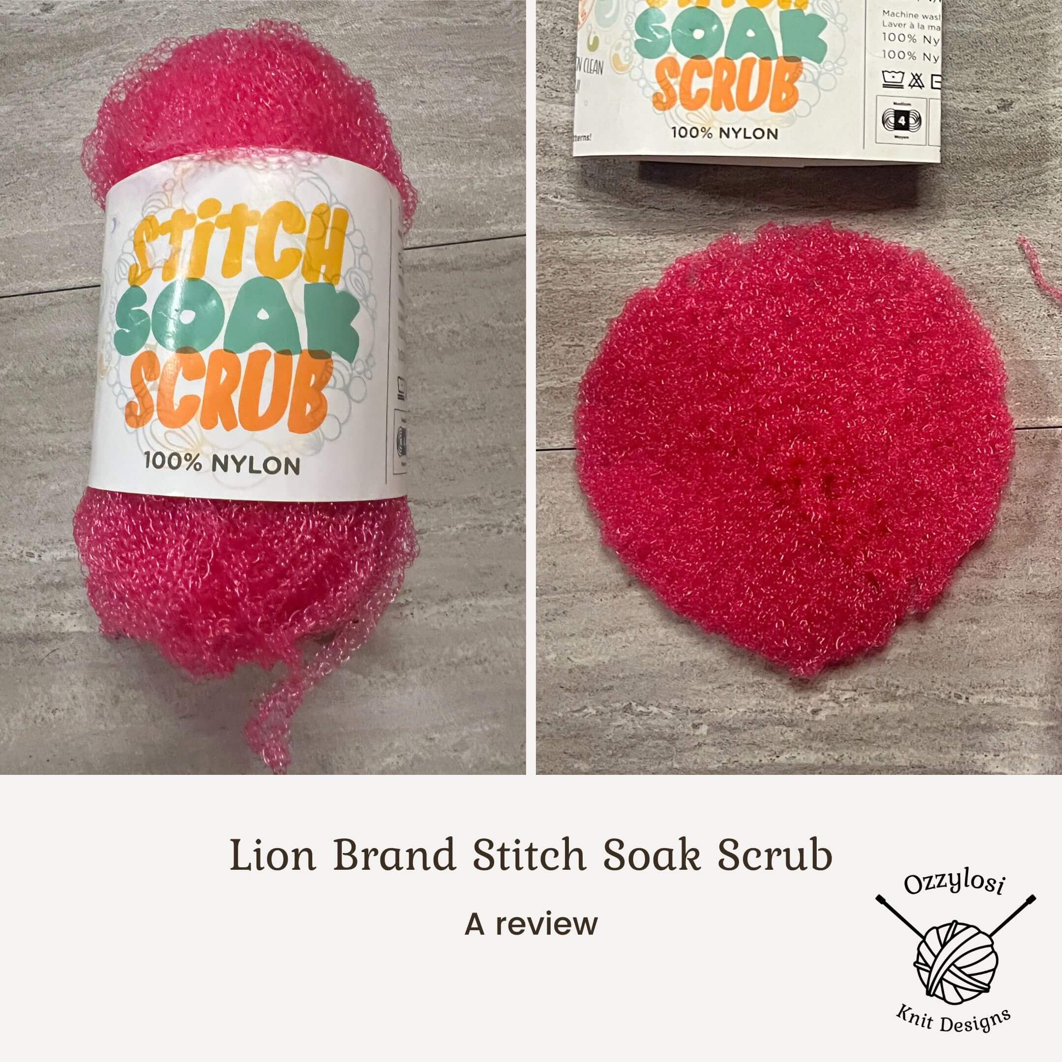 Lion Brand Stitch Soap Scrub Yarn: A Review | OzzyLosi Knit Designs