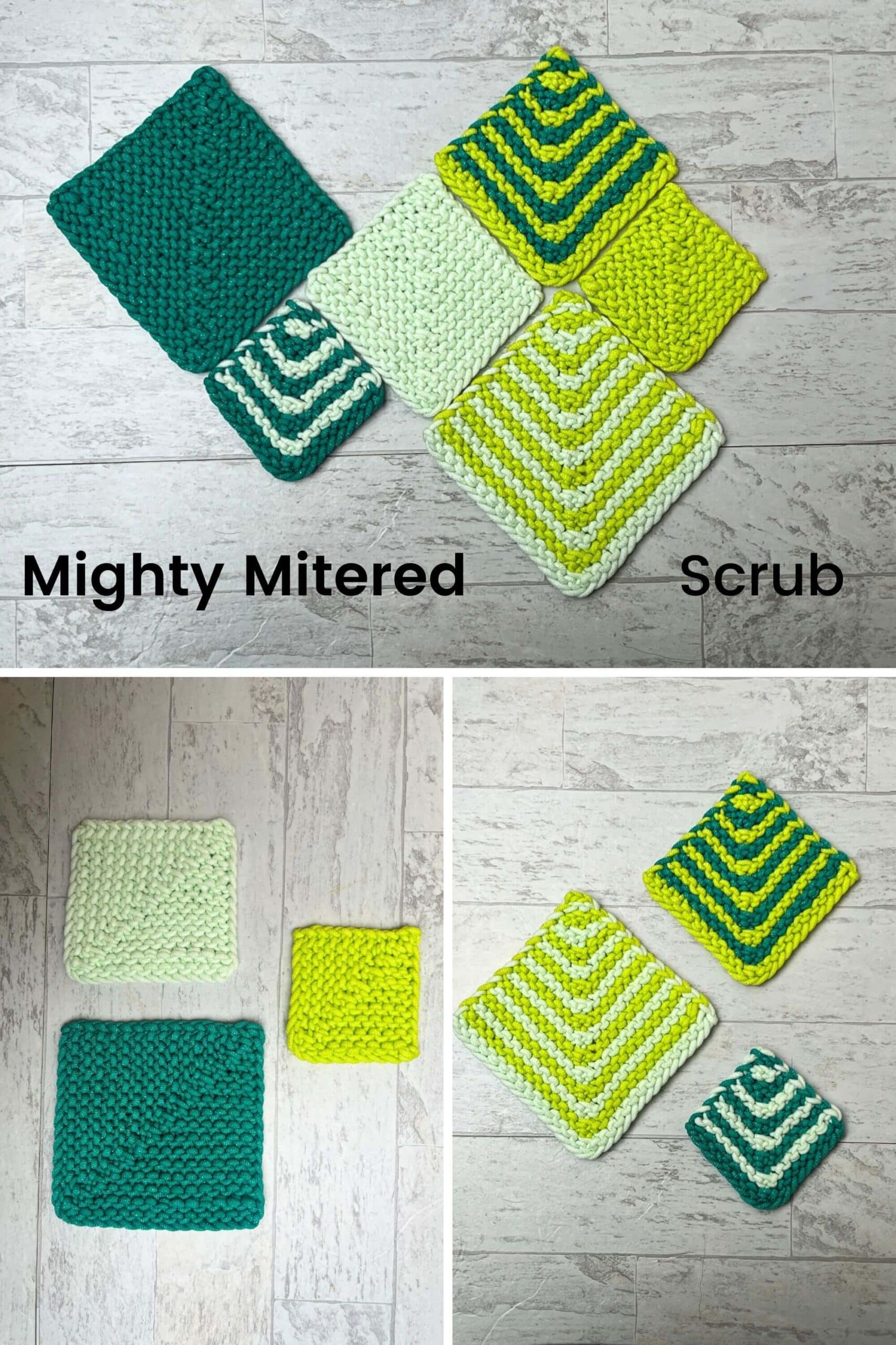 Mighty Mitered Scrub Featuring Jubilee, Spongy Dish Yarn - A free knit ...