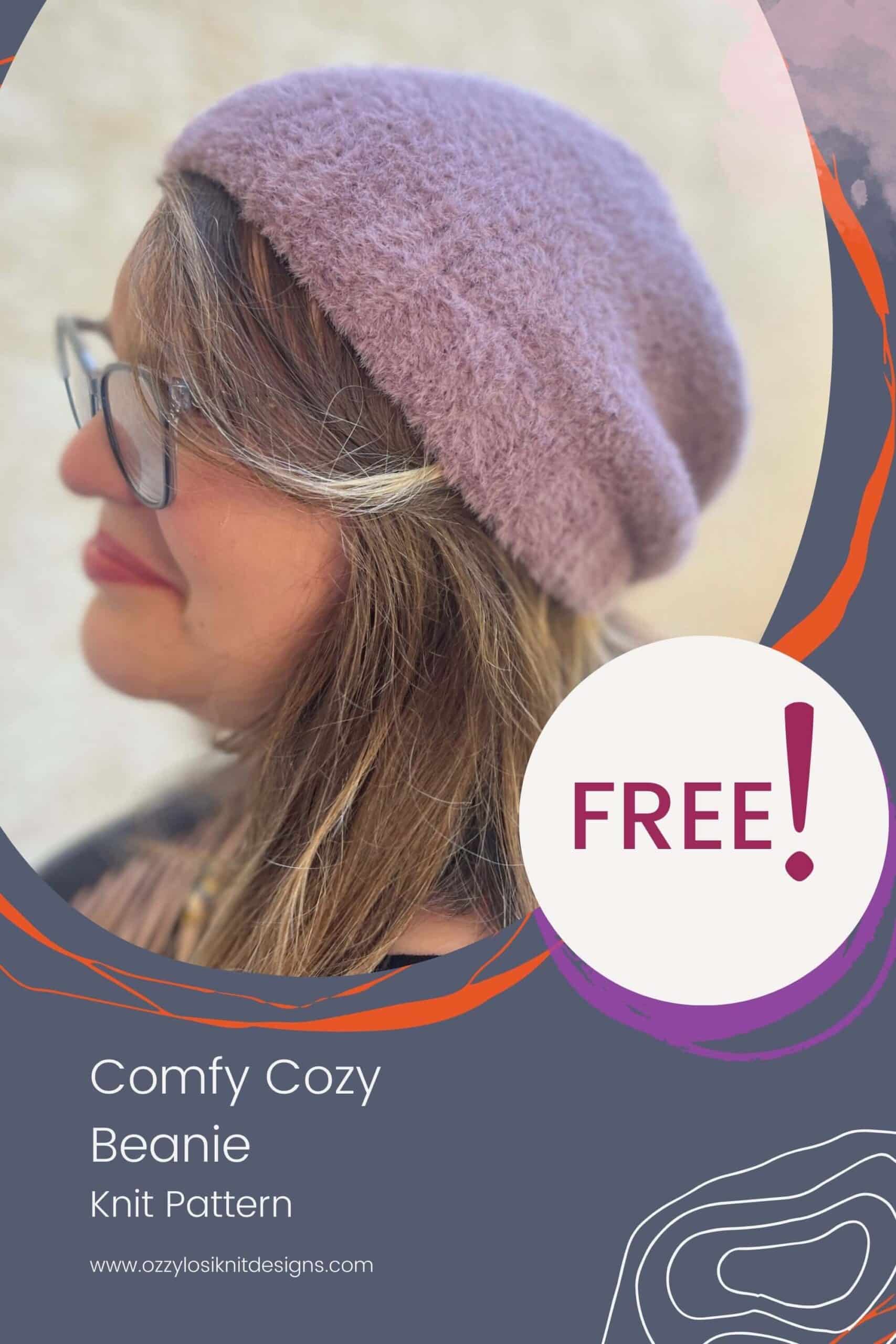 Free Beanie Knit Pattern - Comfy Cozy Beanie | OzzyLosi Knit Designs